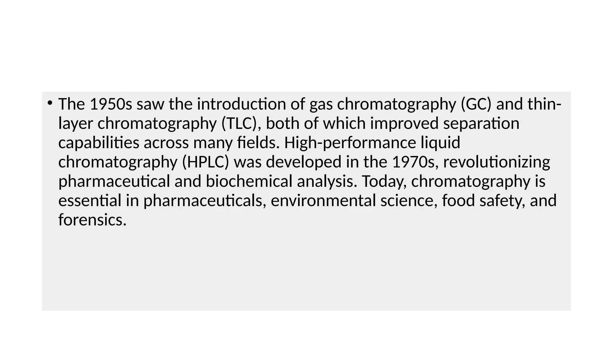 Introduction to chromatography. Adsorption and partition column ...