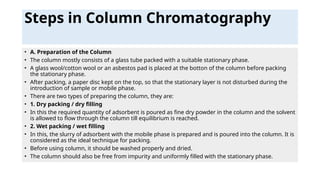 Introduction to chromatography. Adsorption and partition column ...
