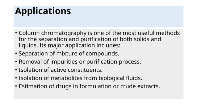 Introduction To Chromatography Adsorption And Partition Column