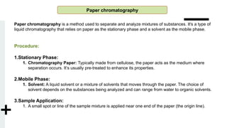 Chromatography,Principle,types,application,advantage,disadvantage.pptx