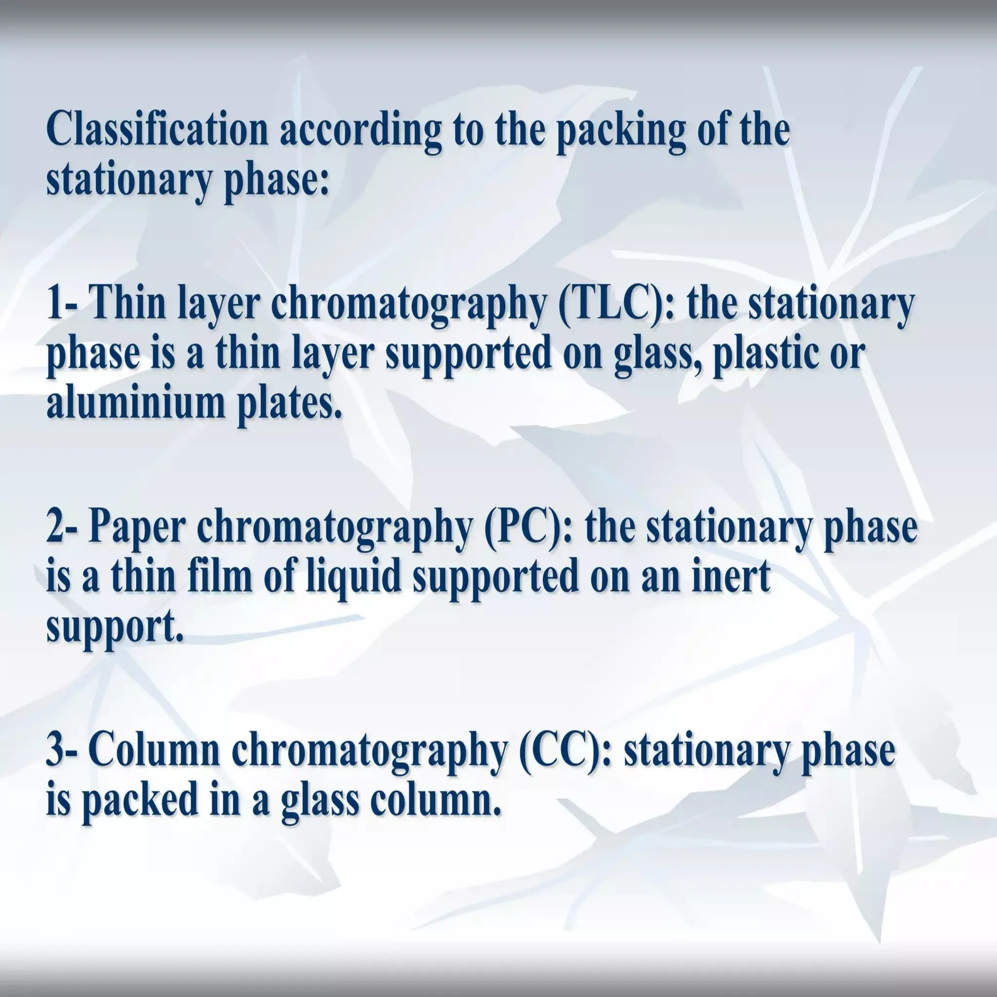 chromatography - Chromatography is a process for separating components of a mixture | PDF