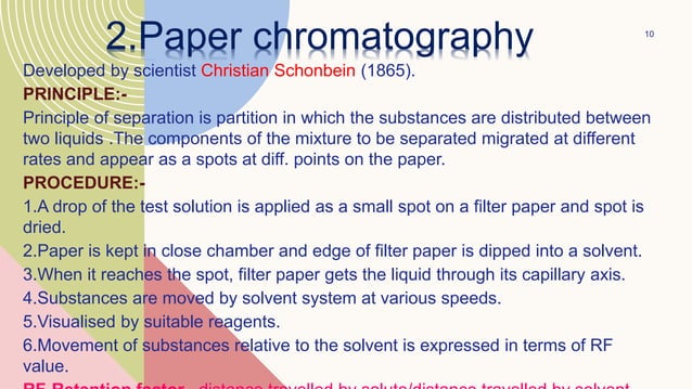 CHROMATOGRAPHY and its types with procedure,diagrams,flow charts,advantages and disadvantages ...