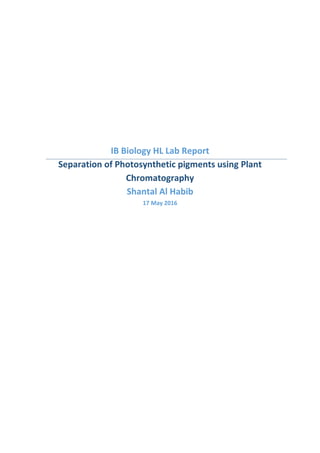 Chromatography lab report biology | PDF