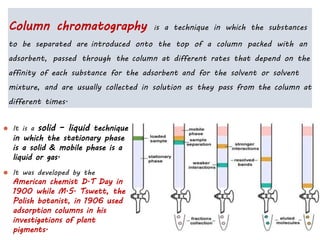 CHROMATOGRAPHY - PRINCIPLE,APPLICATIONS. | PPTX