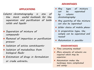 CHROMATOGRAPHY - PRINCIPLE,APPLICATIONS. | PPTX
