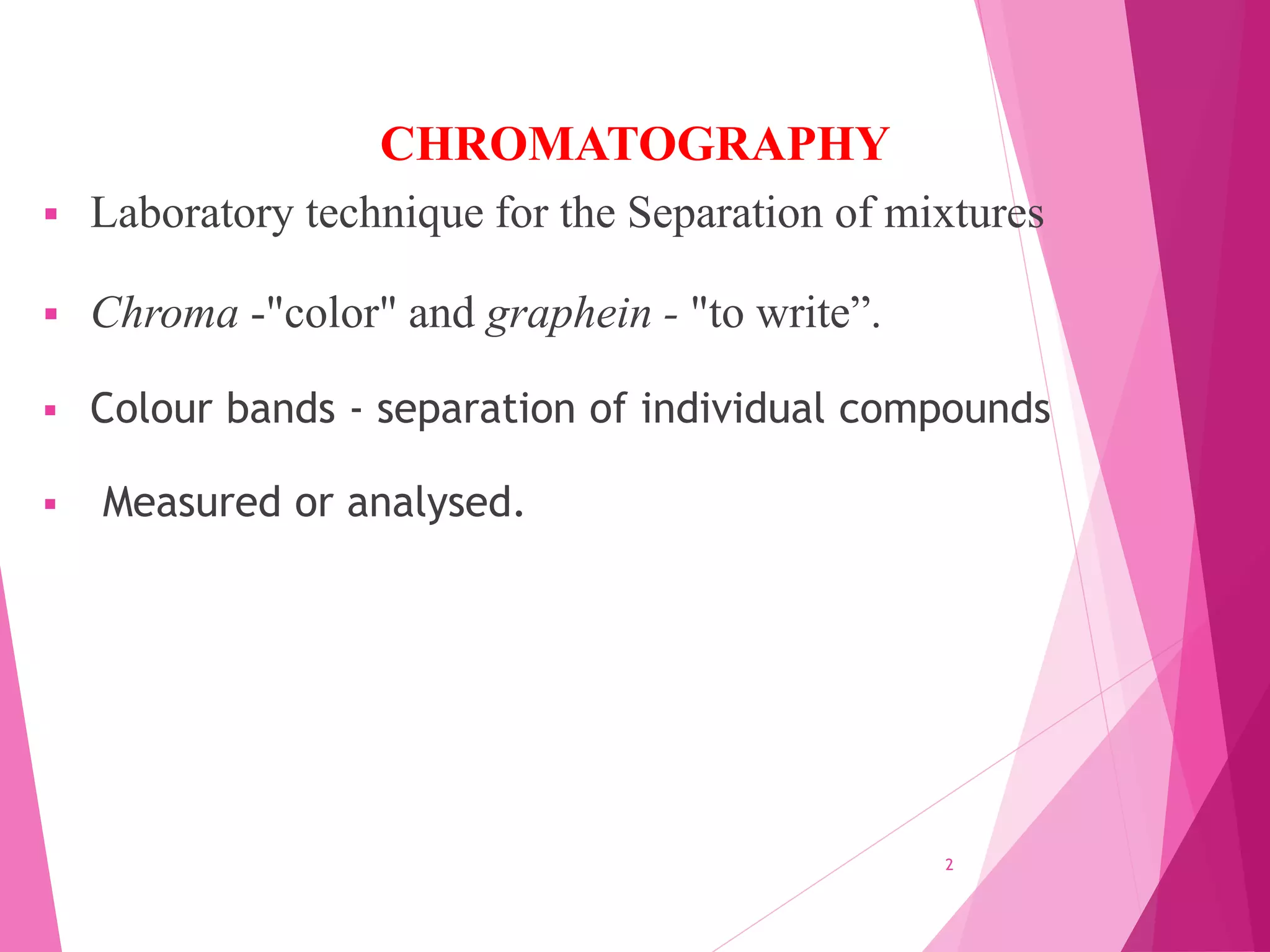 Chromatography- Principles and application of chromatography | PPTX