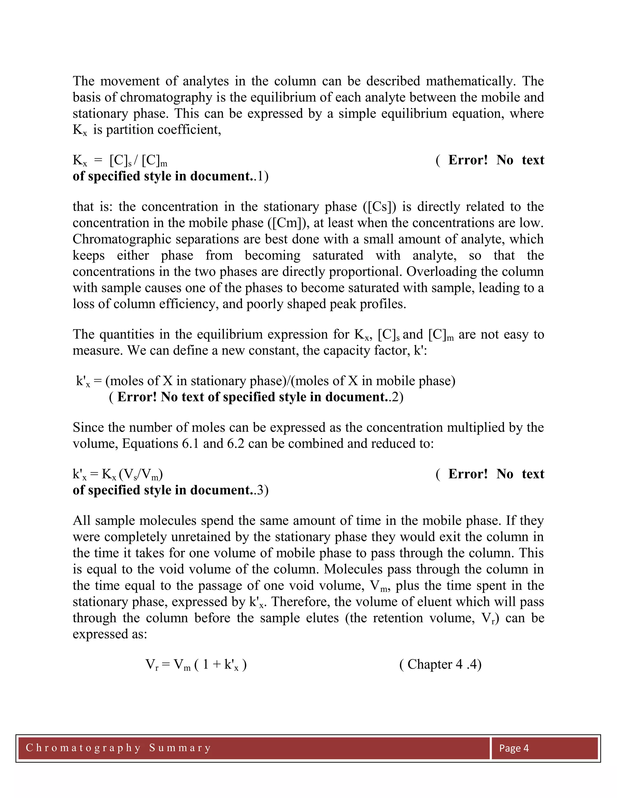 Chromatography summary | PDF