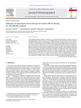 Design of Ion Source & Matrix Effects in LC-MS | PDF | Chemistry | Science