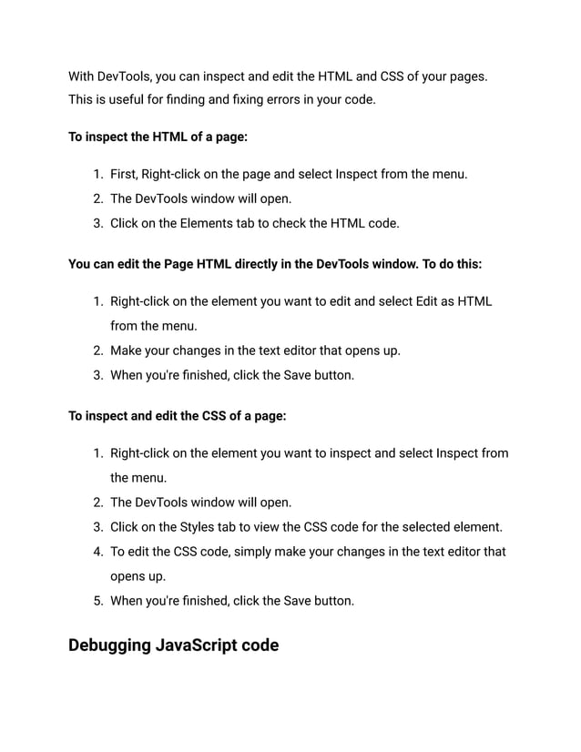 Chrome Devtools A Complete Comprehensive Guidepdf 