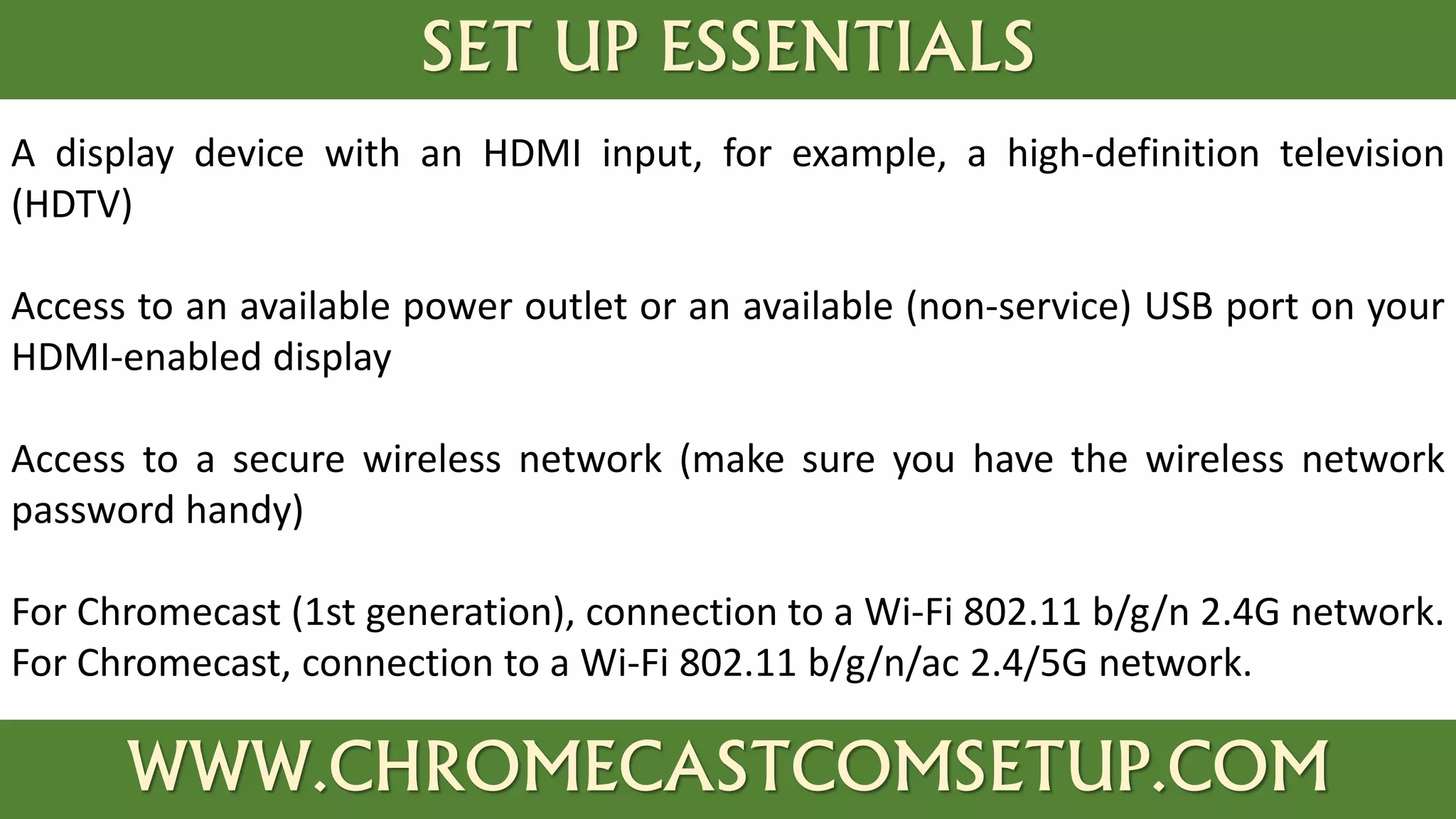 Beginners Guide : Google ChromeCast Setup | PPT | Free Download