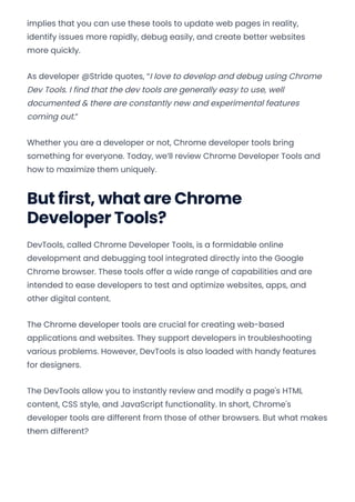 Chrome Developer Tools - Pro Tips & Tricks | PDF