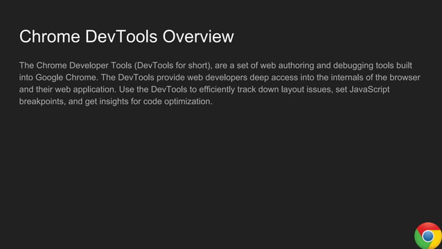 Chrome Devtool Ppt