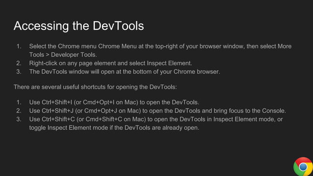 Chrome devtool | PPT