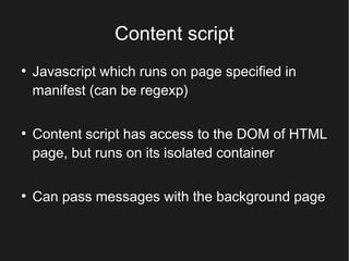 Chrome extension development | PPT