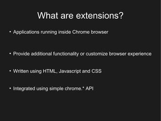 Chrome extension development | PPT