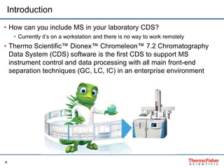 Chromatography Data System: Chromeleon Goes Mass Spectrometry | PPT