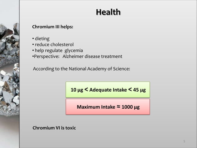 Chromium (effects on health) | PPTX