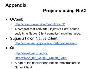 Chromium: NaCl and Pepper API | PDF