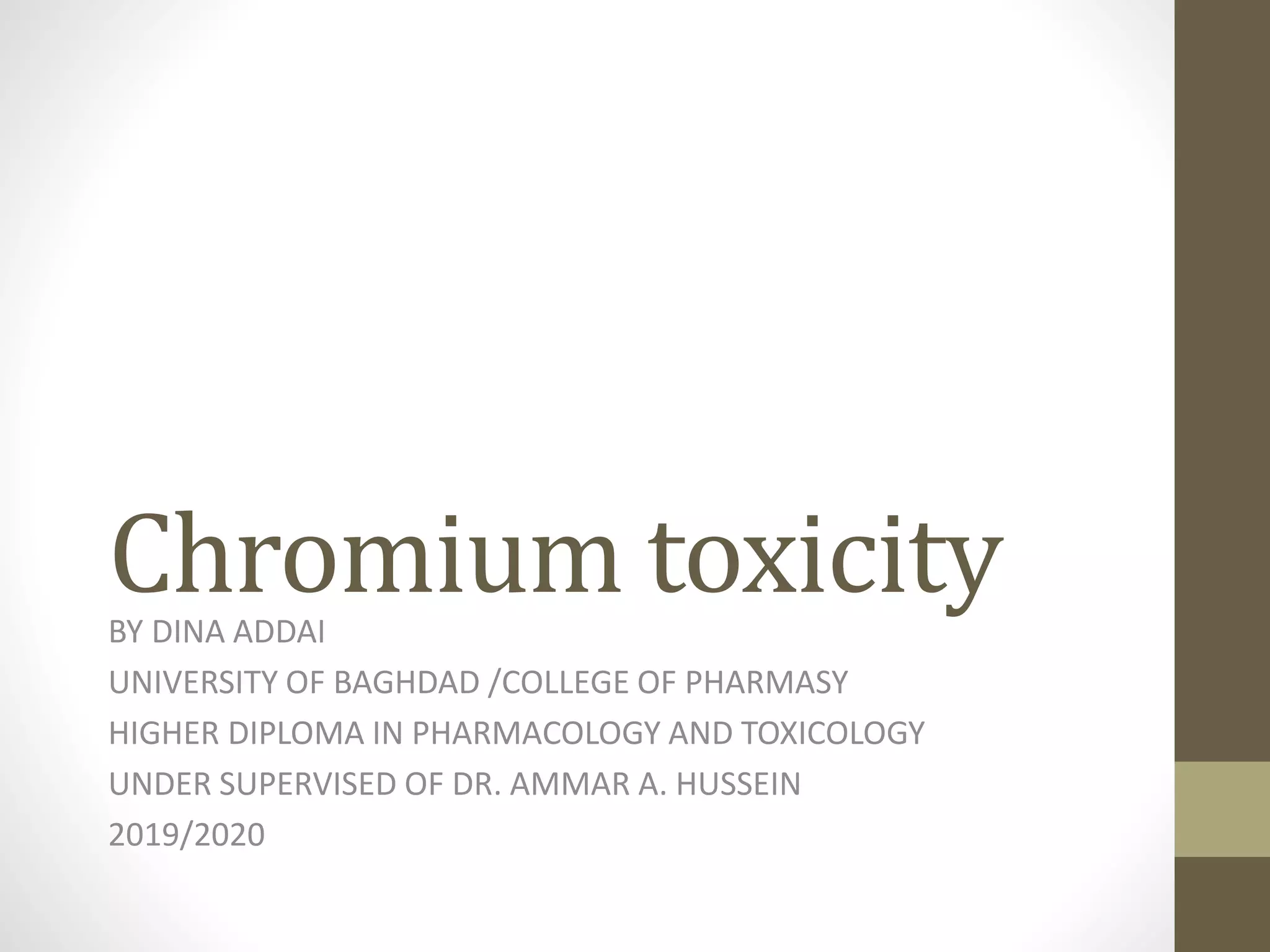 Chromium toxicity | PPTX