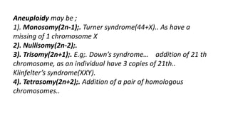 Chromosomal aberration,(Mutation), Kohat University of science and ...