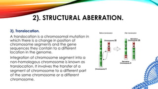 Chromosomal Aberration (Mutation) and Classification. | PPTX