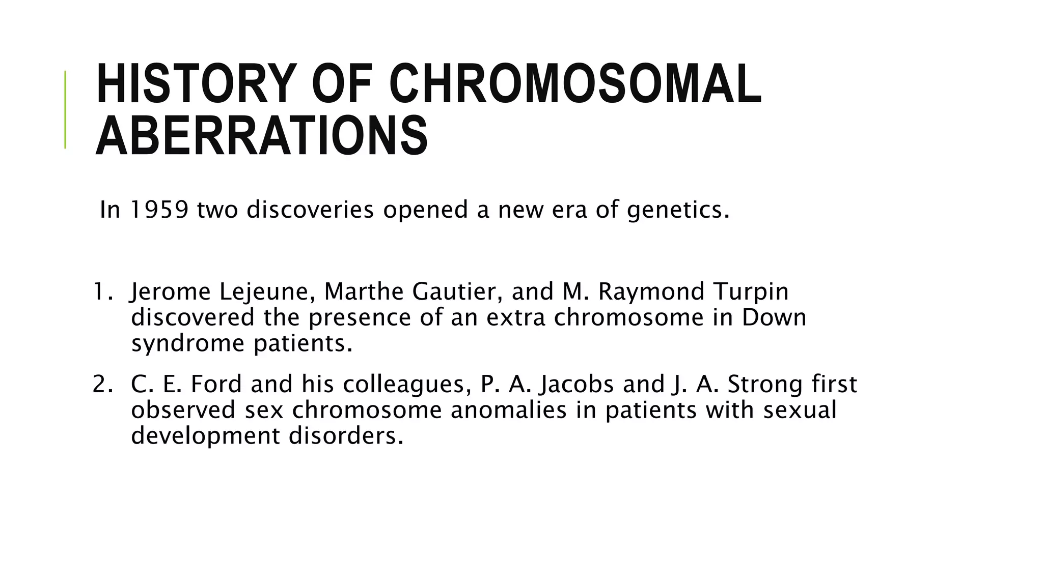 Structural Chromosomal aberrations (Change in Structure of Chromosome ...