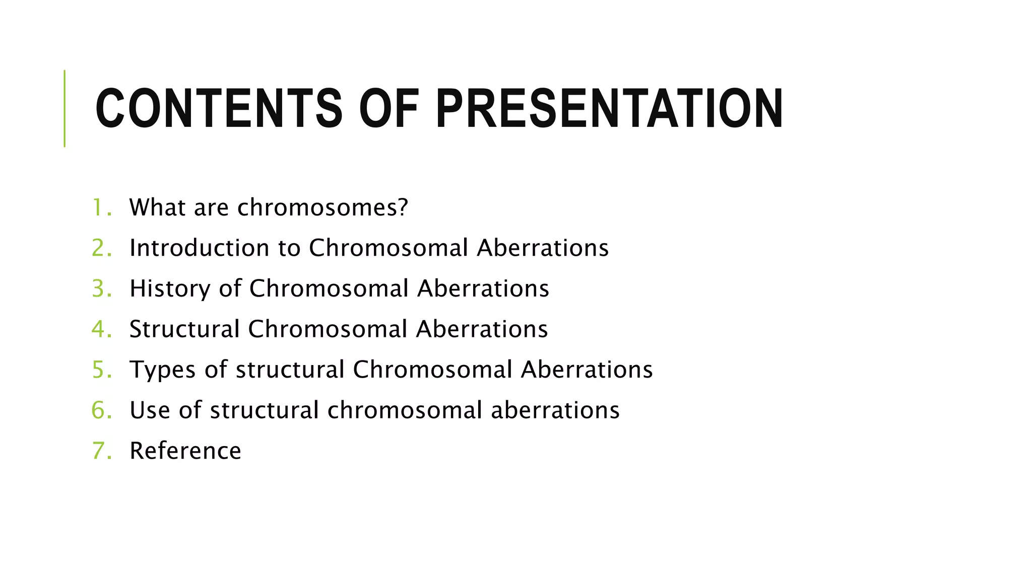 Structural Chromosomal aberrations (Change in Structure of Chromosome ...