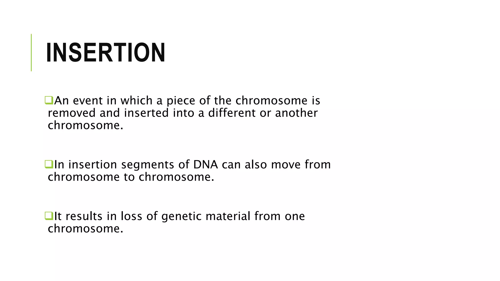 Structural Chromosomal aberrations (Change in Structure of Chromosome ...