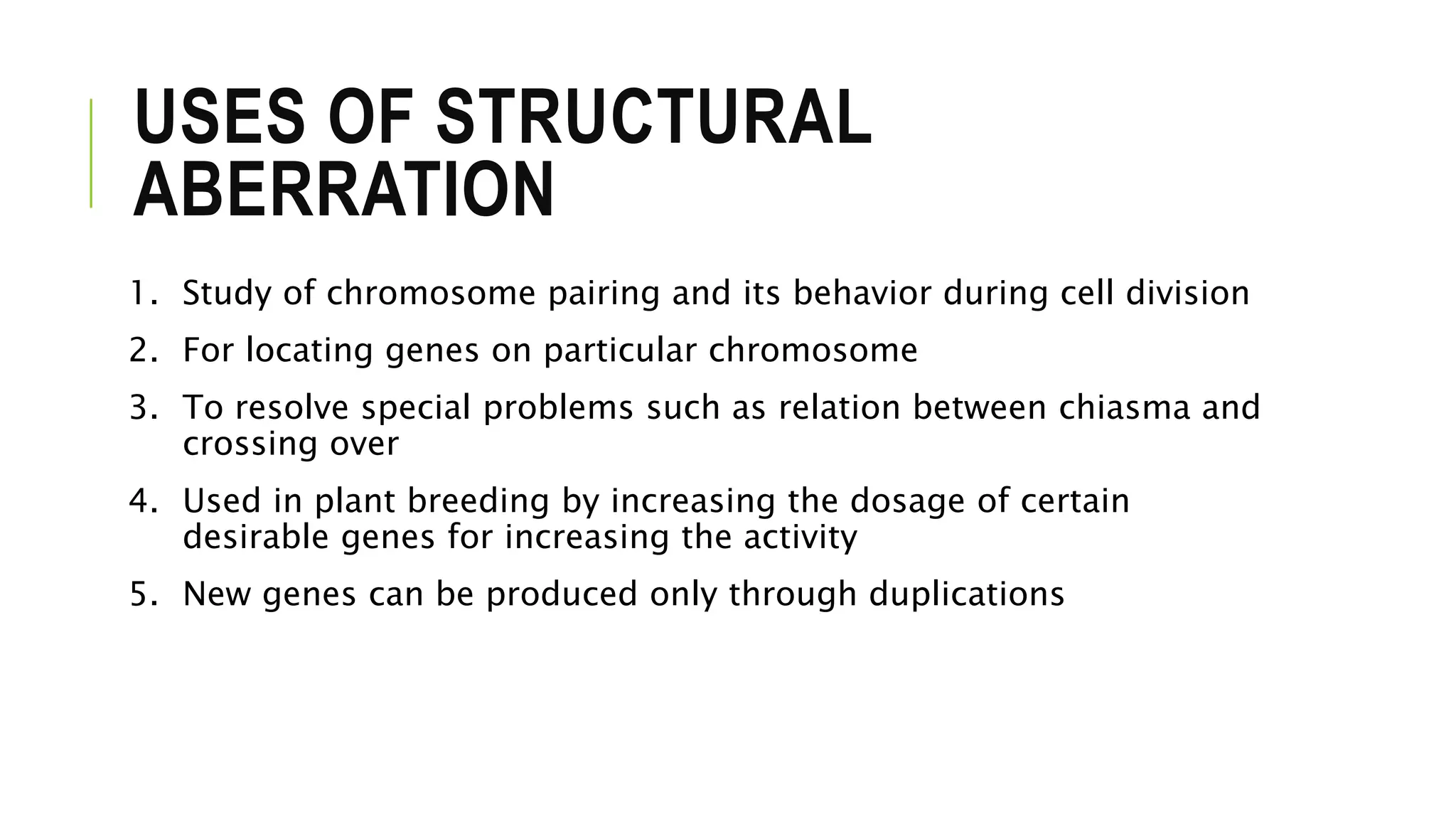 Structural Chromosomal aberrations (Change in Structure of Chromosome ...