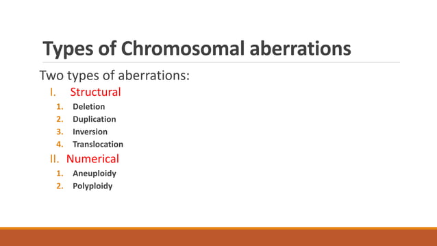 Structural Chromosomal Aberrations | PPT