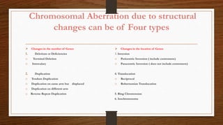 Chromosomal aberrations by Vaishnavi Saxena M.Sc. I year.pptx