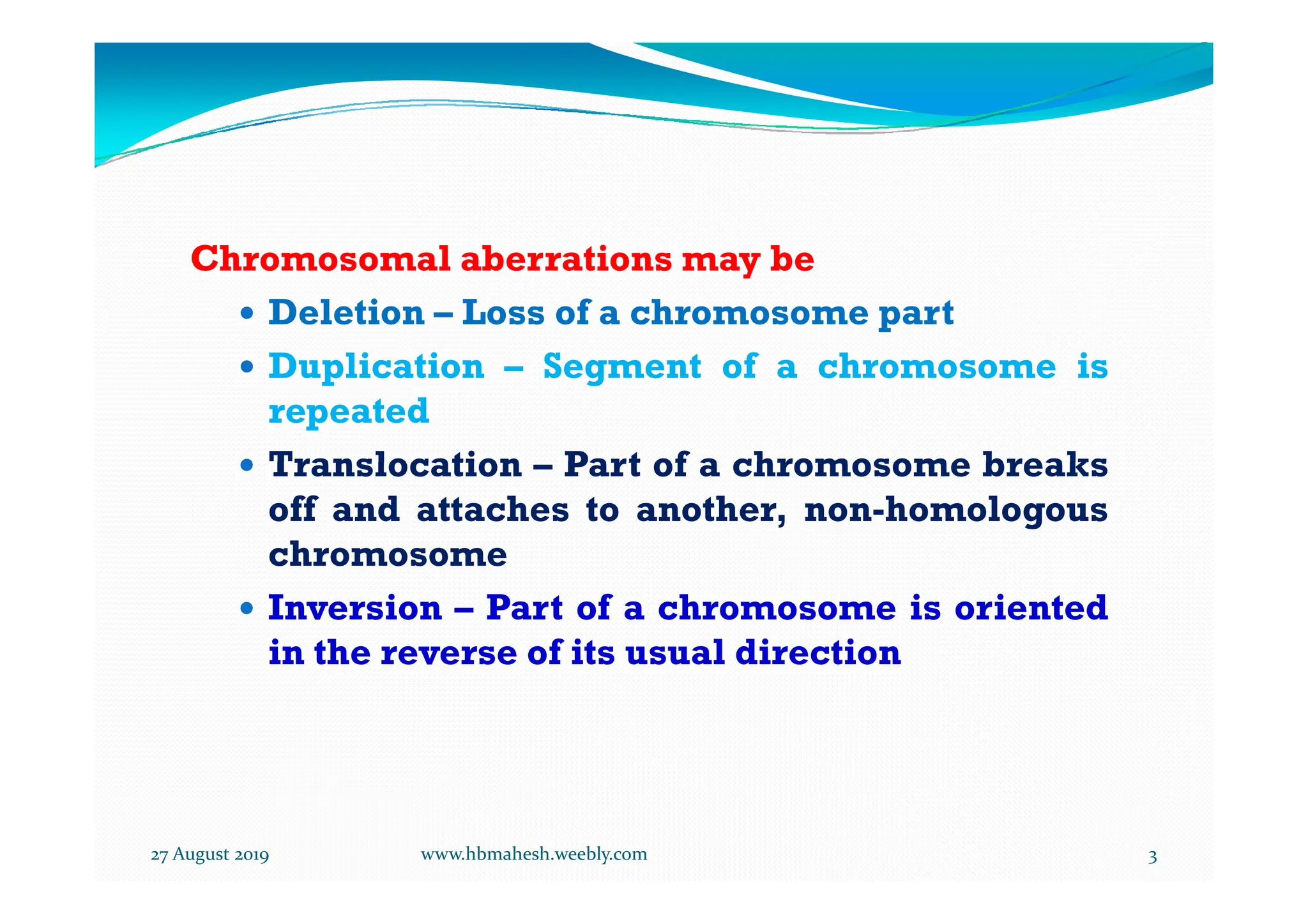 chromosomal_aberrations slides for students | PDF