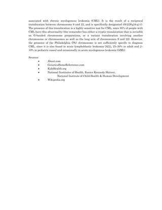 Chromosomal aberration syndrome biology | DOCX