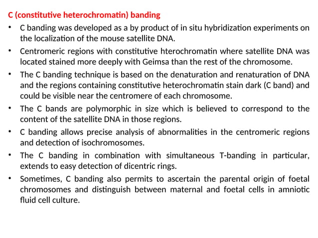 Chromosomes and Chromosomal Banding patterns.ppt | Biological Sciences ...