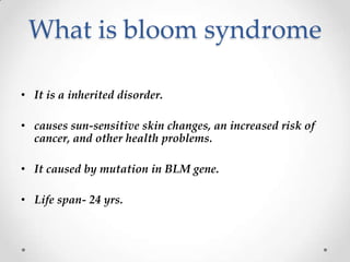 Chromosomal breakage syndrome | PPTX