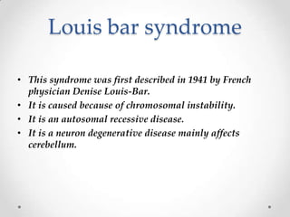 Chromosomal breakage syndrome | PPTX