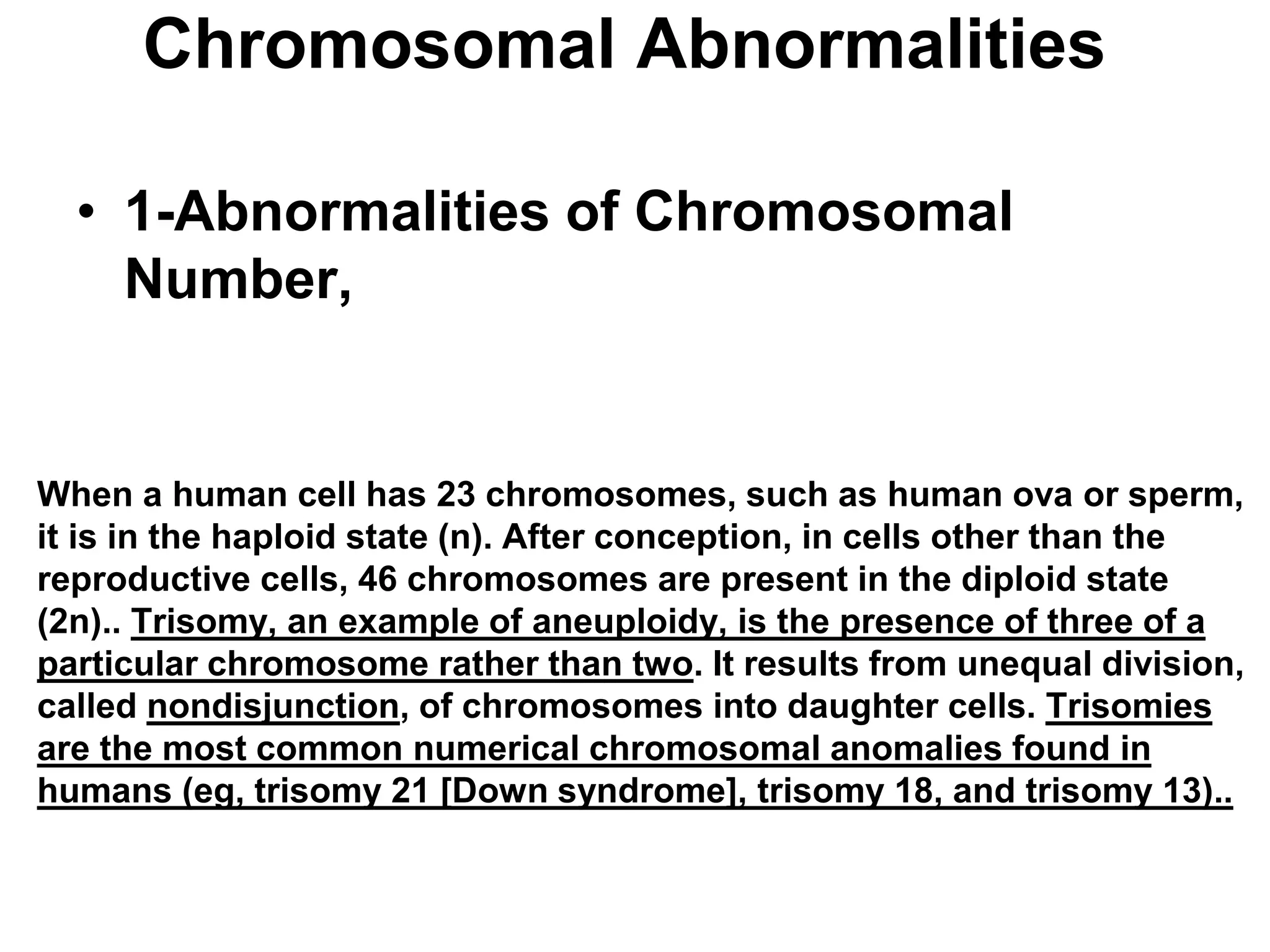 CHROMOSOMAL DISORDERS | PPTX