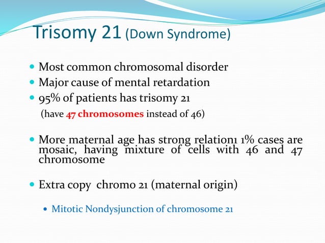 chromosomal disorders and its type and sign symptoms | PPT