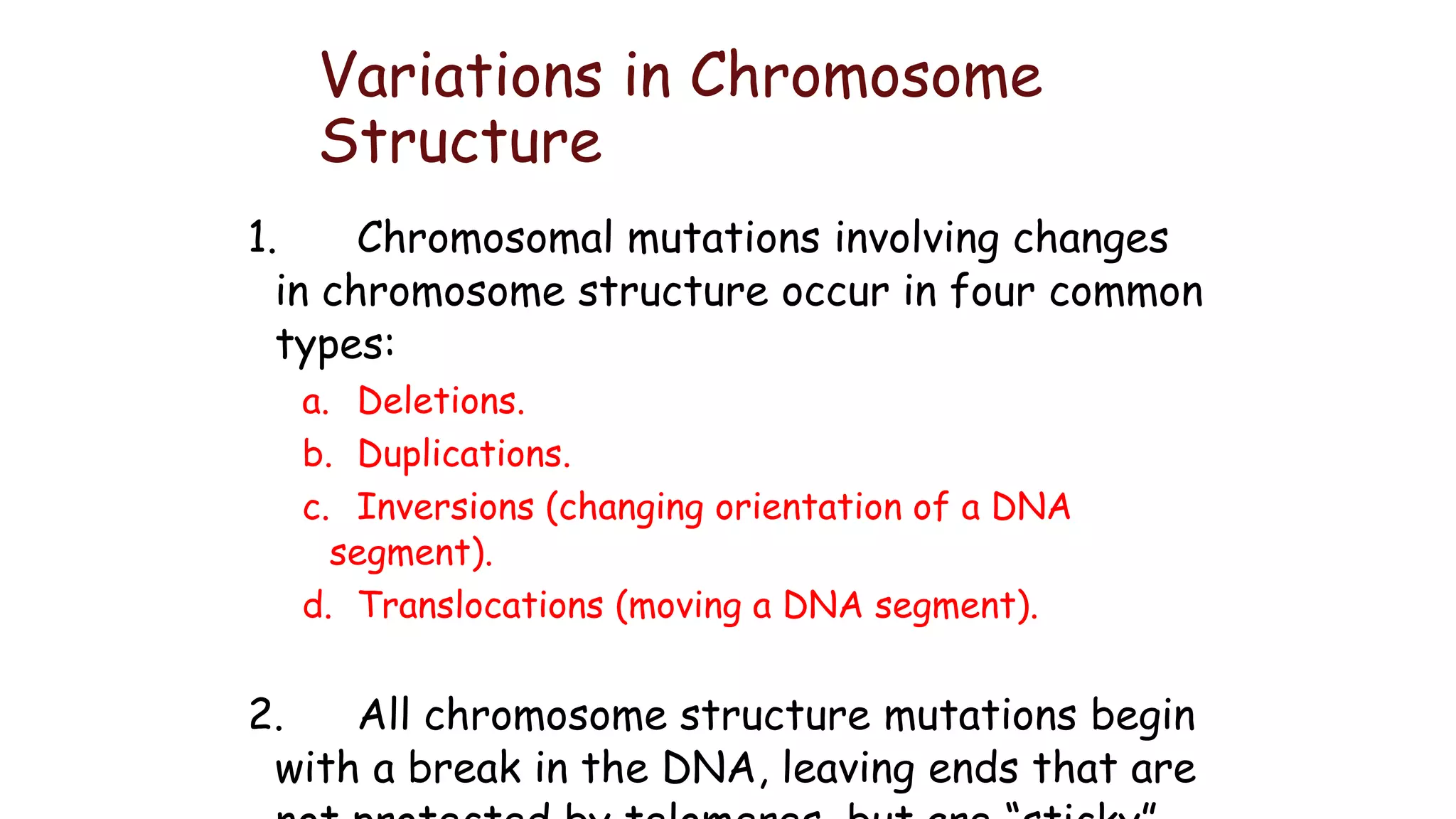 Chromosomal mutations | PPT