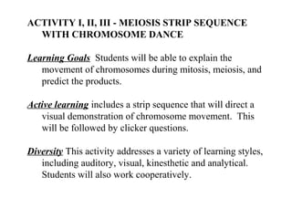 Chromosome movements in meiosis and mitosis, madison 2006 | PPT