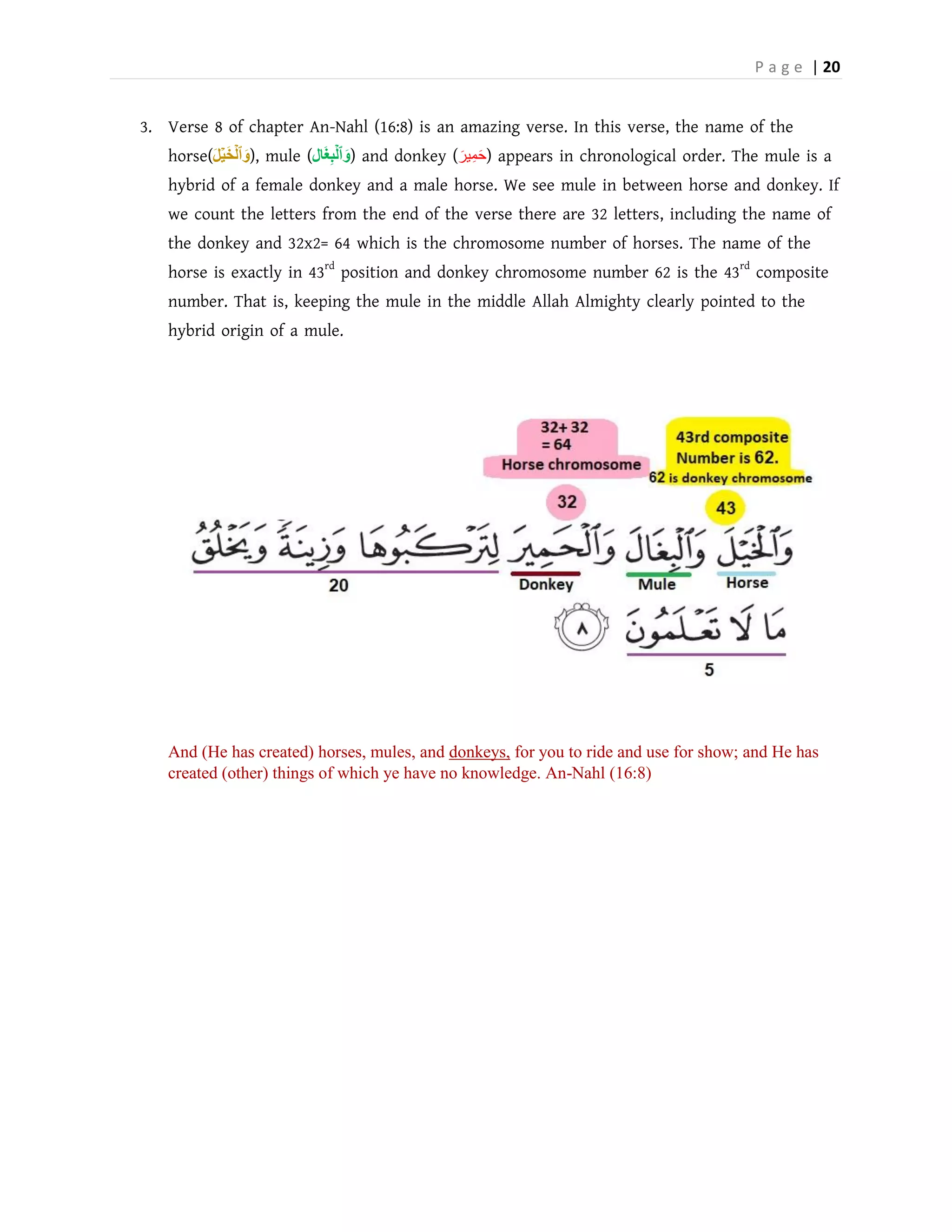 Chromosome numbers in the Holy Quran | PDF