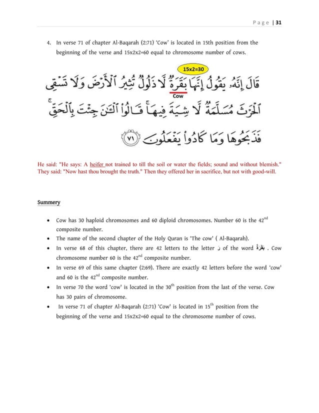 Chromosome numbers in the Holy Quran | PDF | Islam | Religion ...