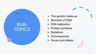 Chromosomes, genes and dna ppt | PPTX