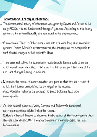 Chromosomal Theory of Inheritance Notes for student | PDF