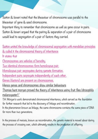 Chromosomal Theory of Inheritance Notes for student | PDF