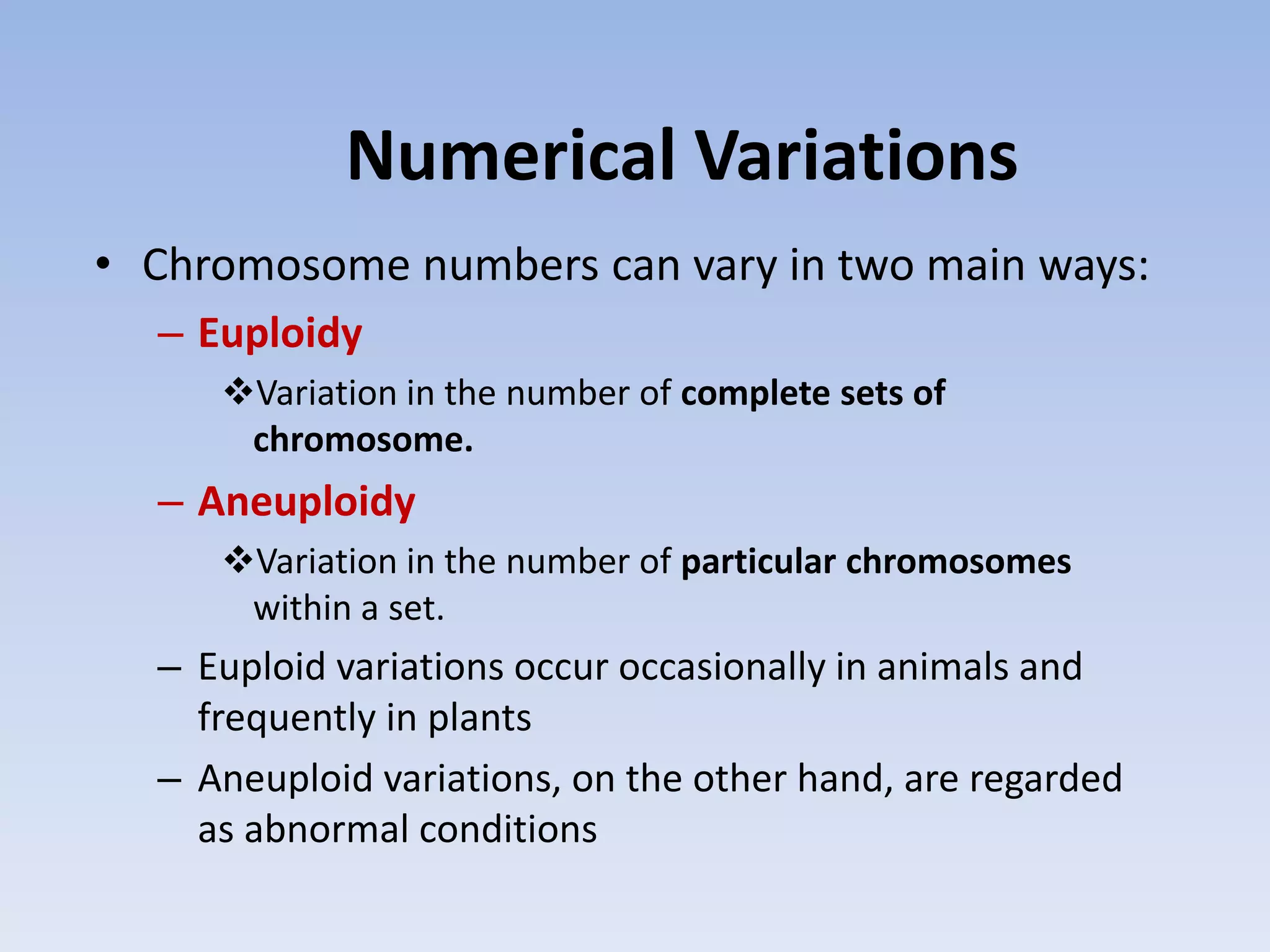 role of Chromosome variations in crop improvement in cereal crops | PPTX