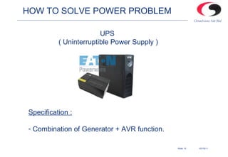 UPS (Uninterrupted Power Supply) - Power Protection Solution | PPT
