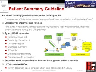 Patient Summaries in the Emergency Department | PPT