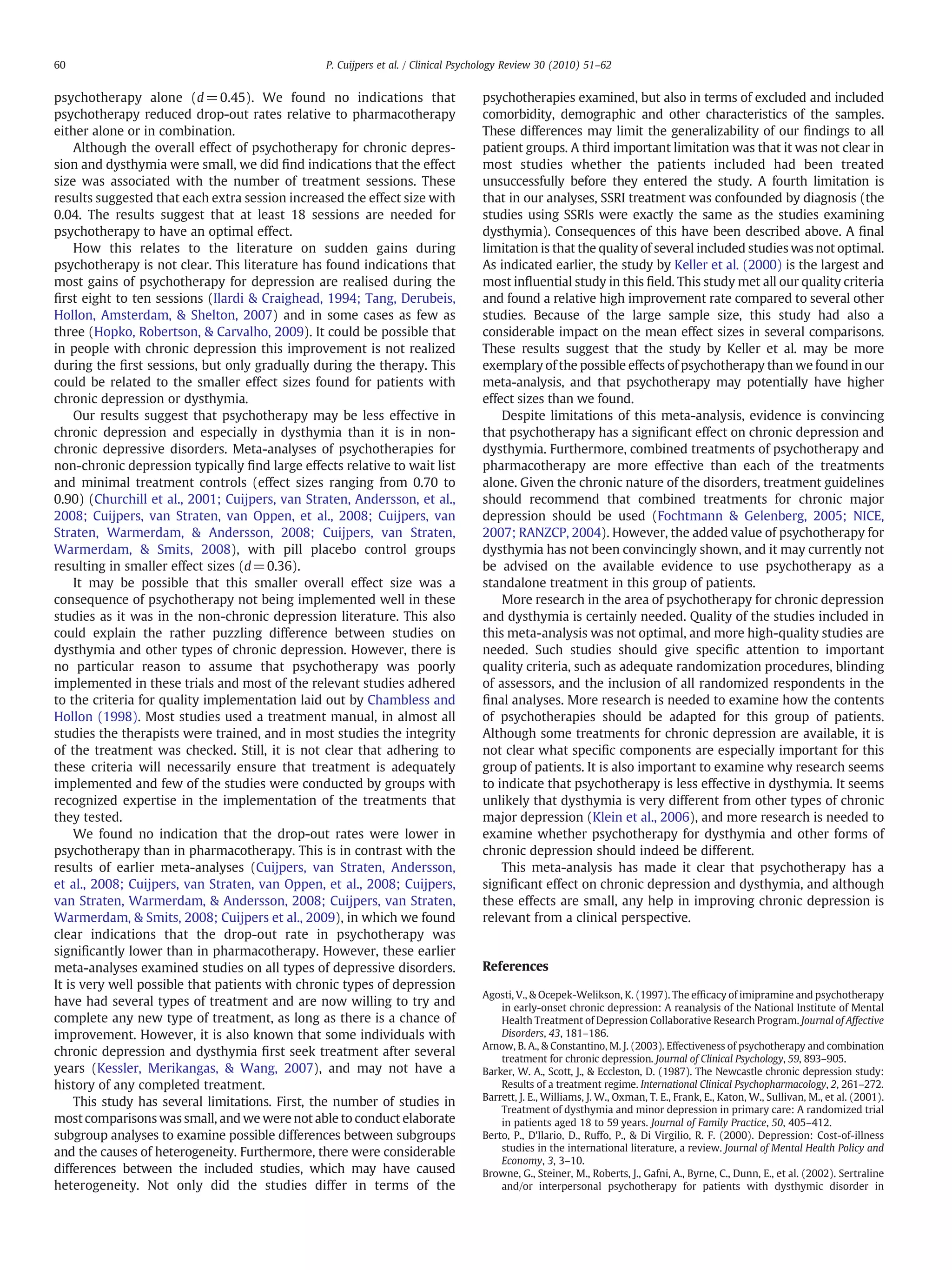 Chronic depression meta analysis cuijpers | PDF