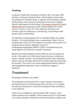 Chronic and recurrent abdominal pain | DOC